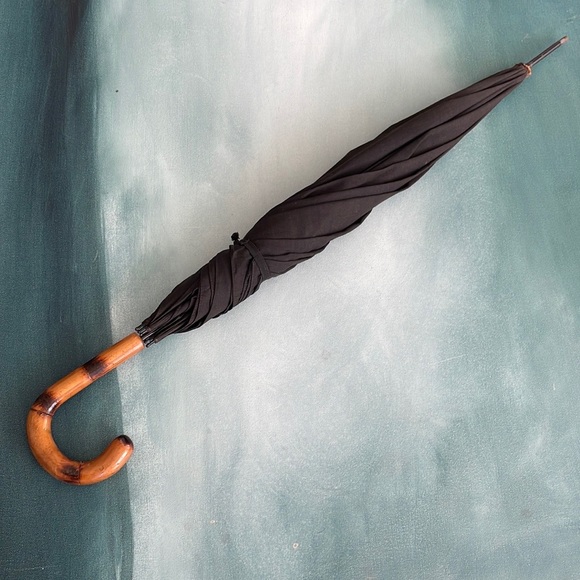 Vintage | Accessories | Vintage Umbrella Wooden Handle | Poshmark
